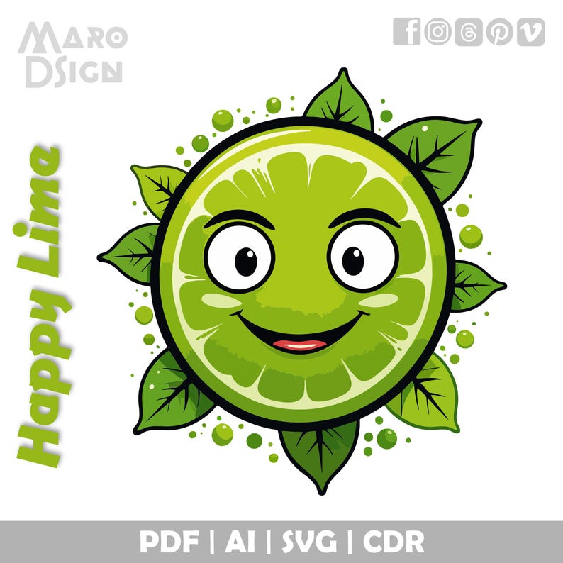 Happy Lime Clipart Bundle | Fun and Vibrant Vector Illustration for ...