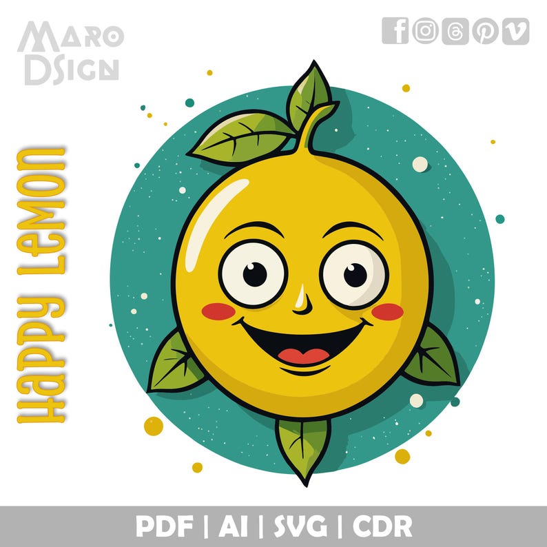 Happy Lemon Clipart Bundle | Playful Citrus Fruit Illustration for ...