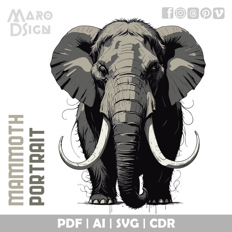 Mammoth Portrait | Bring History to Life With This Detailed, Editable ...