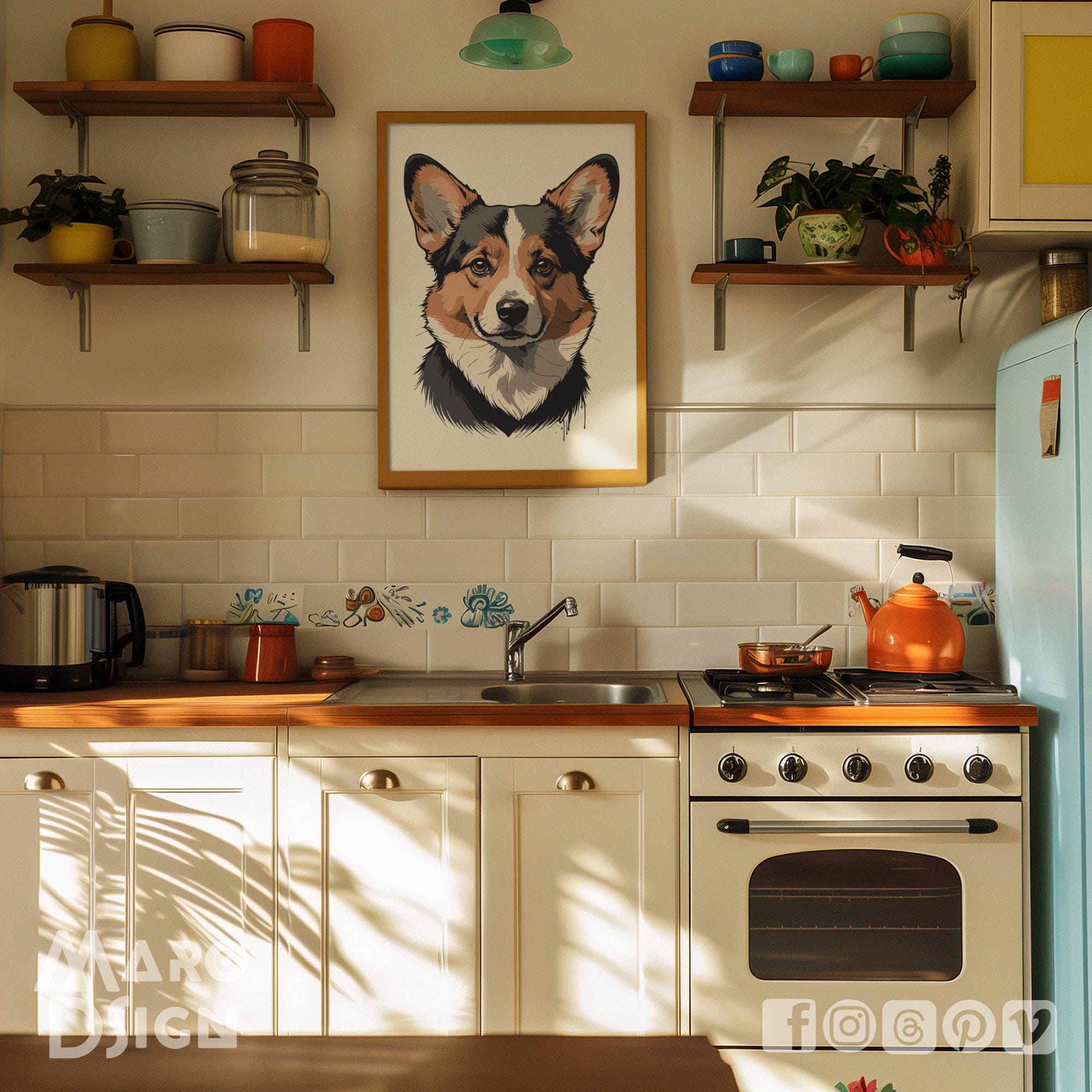 Welsh Corgi Portrait | Cute, Customizable Artwork of the Iconic Short ...