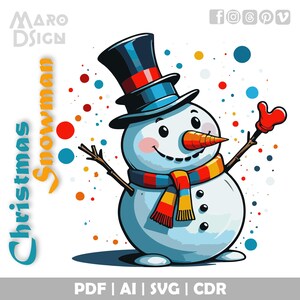 Christmas Snowman Clipart Bundle | Cute and Whimsical Holiday Art for ...