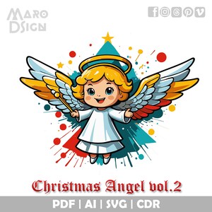 Christmas Angel Clipart Bundle Vol.2 | Enchanting Artwork for Holiday ...