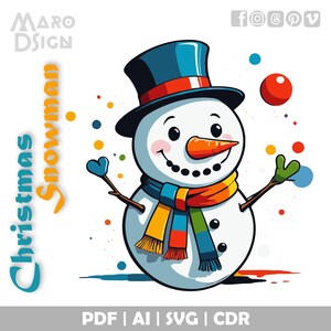 Christmas Snowman Clipart Bundle | Cute and Whimsical Holiday Art for ...