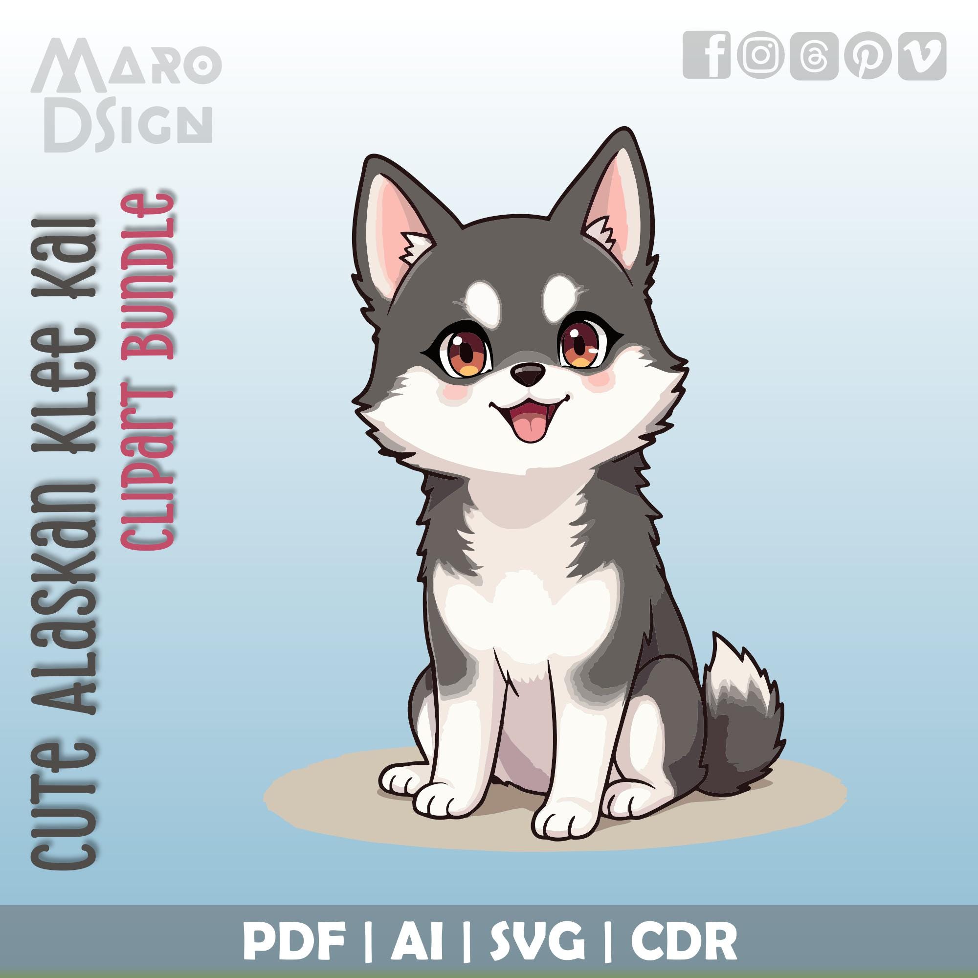 Baby Alaskan Klee Kai Clipart Bundle | Sweet Pup With Big Eyes and ...