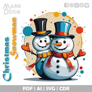 Christmas Snowman Clipart Bundle | Cute and Whimsical Holiday Art for ...