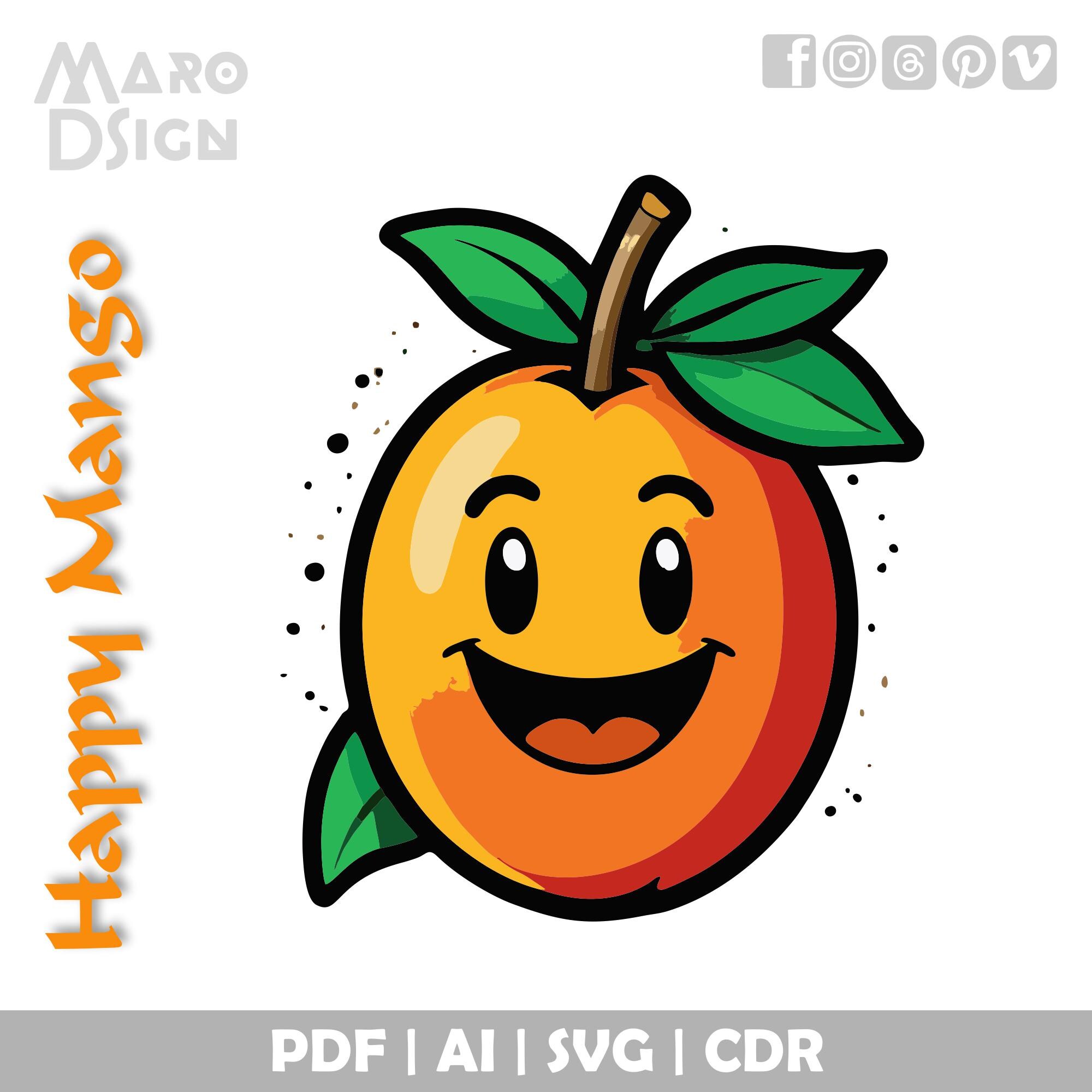 Happy Mango Clipart Bundle | Fun and Colorful Digital Art for DIY ...