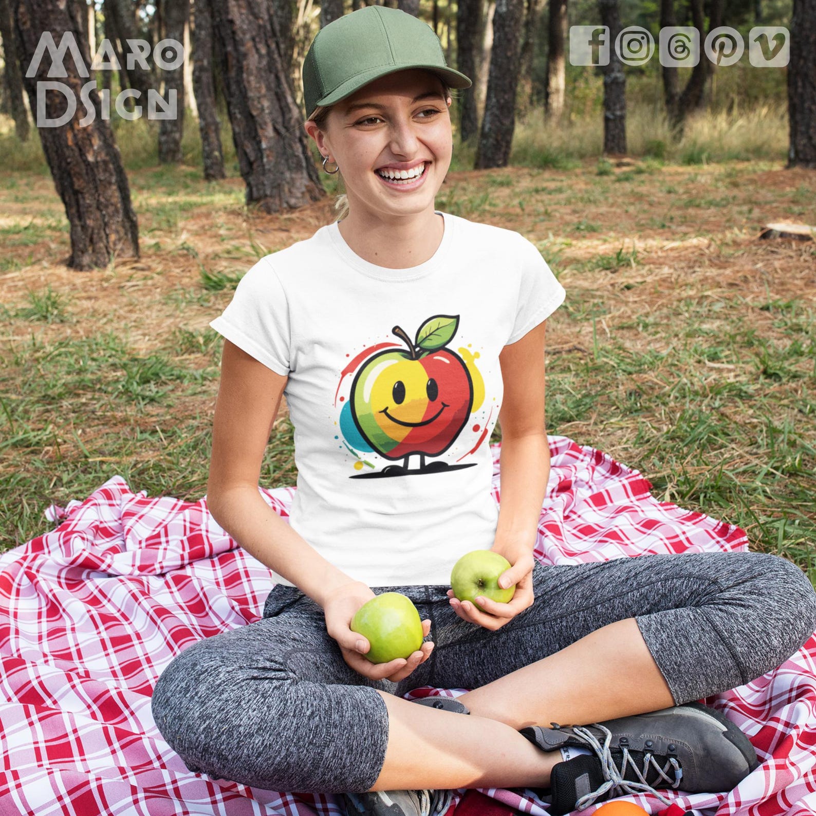 Happy Apple Clipart Bundle | Colorful, Playful Fruit Vector for DIY ...