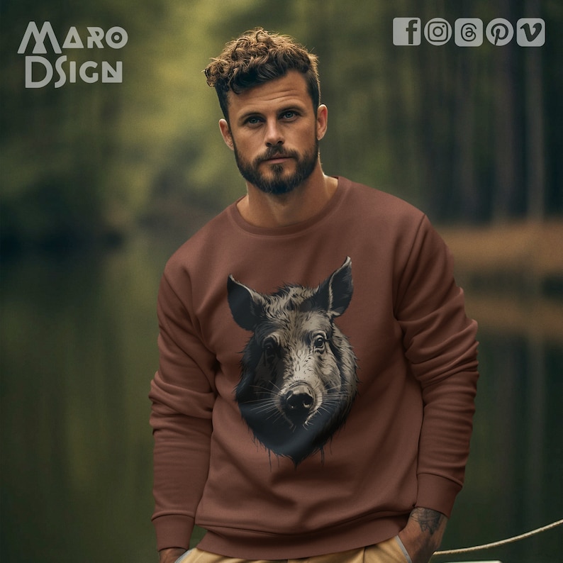 Wild Boar Portrait | Detailed Artwork of the Rugged and Powerful Wild ...