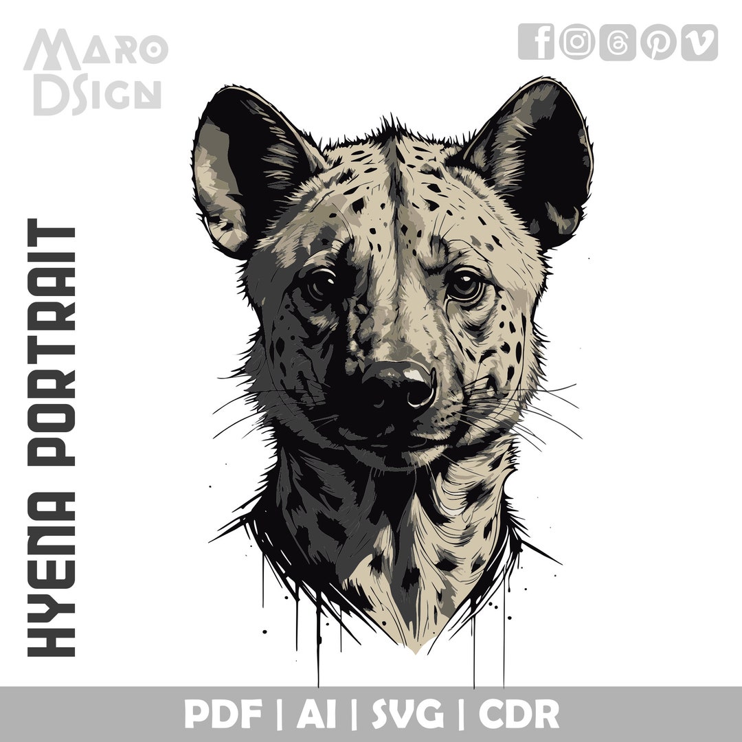 Hyena Portrait | High-quality Animal Vector Art for Designers, Ideal ...