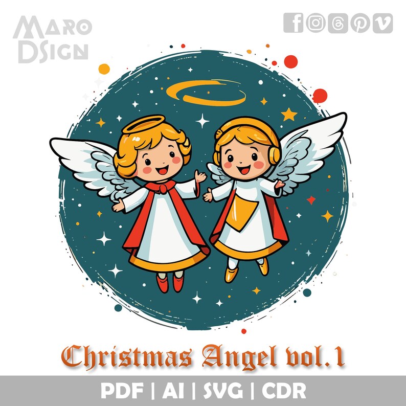 Christmas Angel Clipart Bundle Vol.1 | Elegant and Festive Illustration ...