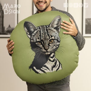 Margay Portrait | Hand-drawn Vector Illustration of a Beautiful Wild ...