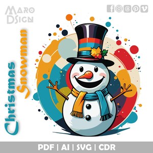 Christmas Snowman Clipart Bundle | Cute and Whimsical Holiday Art for ...