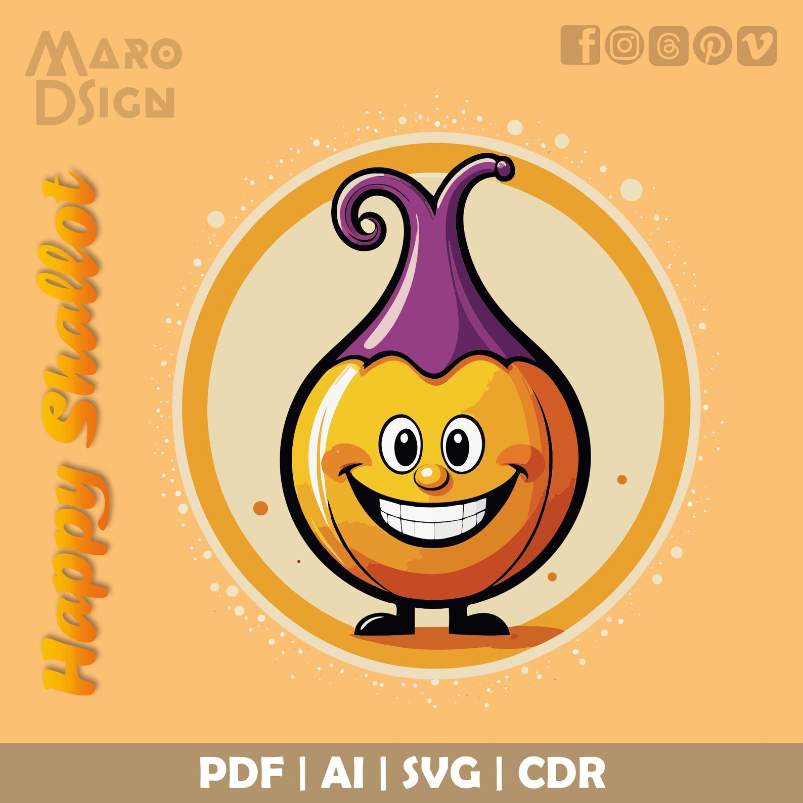Happy Shallot Clipart Bundle | Whimsical Vector With a Cheery Face ...