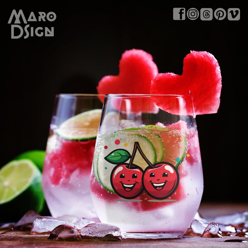 Happy Cherry Clipart Bundle | Fun, Editable Vector Art for Merch ...