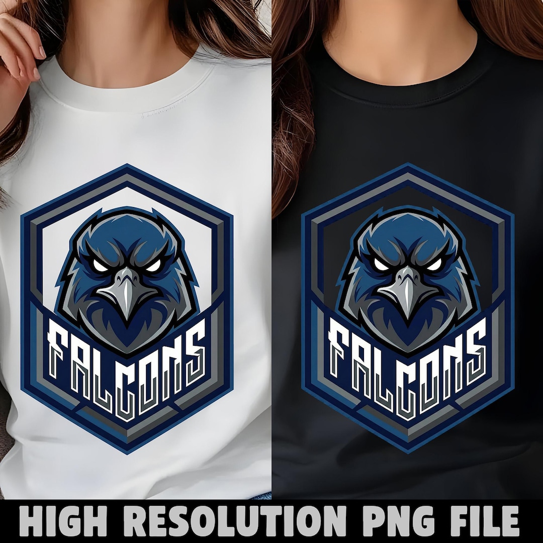 Falcons Mascot Logo PNG | Fierce Bird Sports Team Emblem | Falcon ...