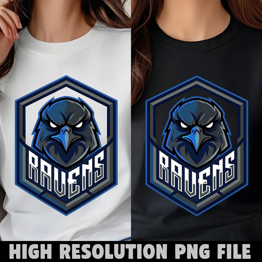 Ravens Mascot Logo PNG | Fierce Raven Bird Team Emblem | School Mascot ...