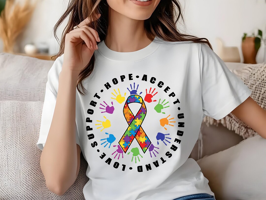 Autism Awareness Ribbon Handprint PNG | Puzzle Piece Support Digital ...