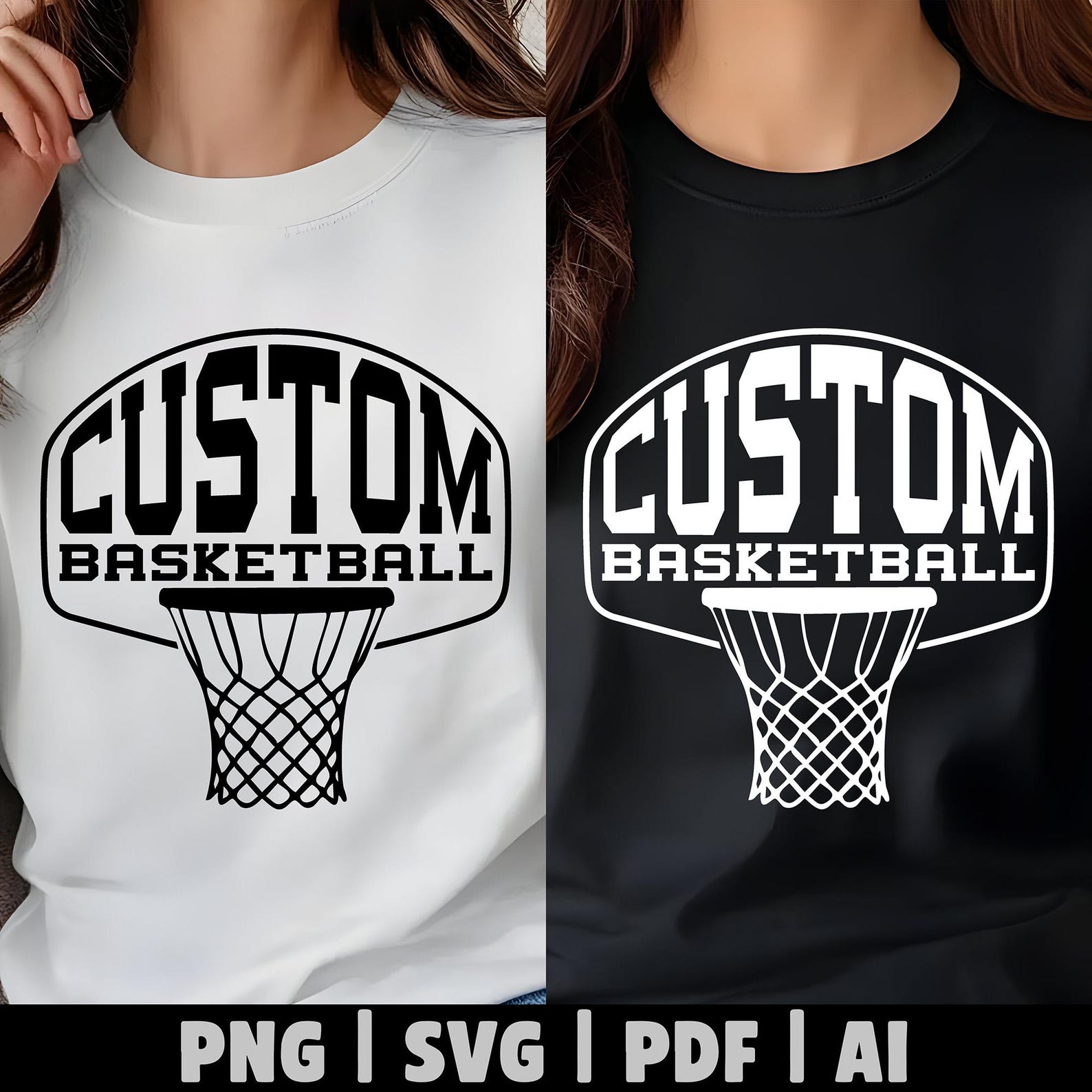 Custom Basketball Logo PNG SVG Ai PDF | Team Hoop Badge Design Template ...
