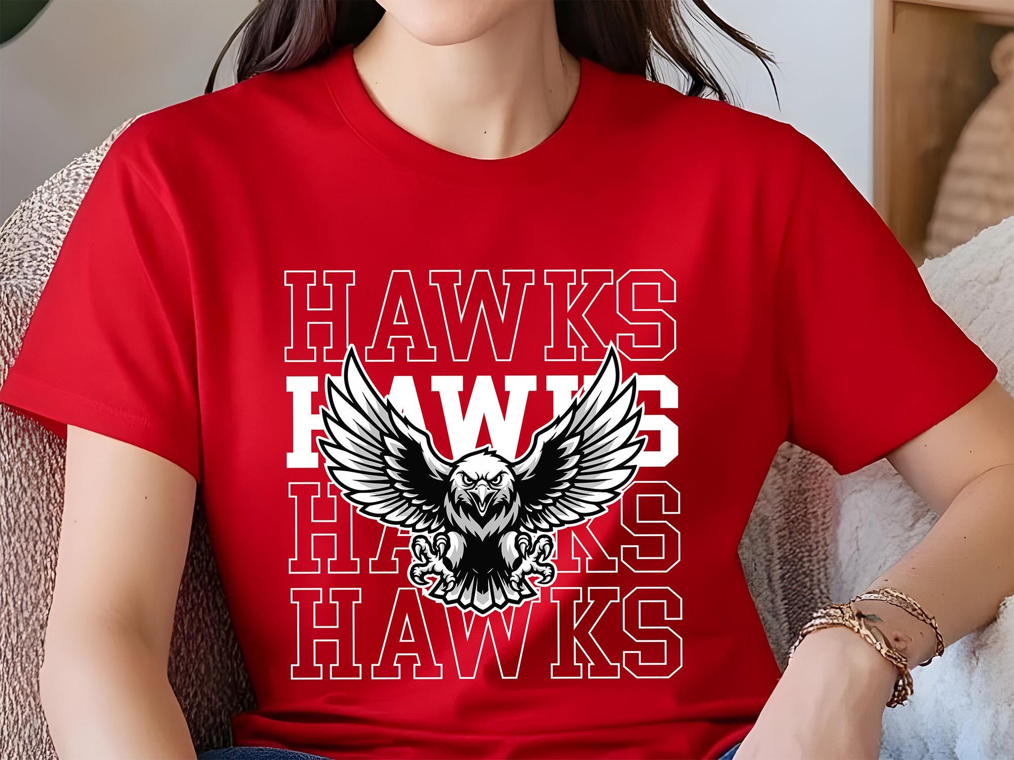 Hawks Team SVG PNG PDF Ai | Fierce Hawks Head Logo Cut File | Black ...