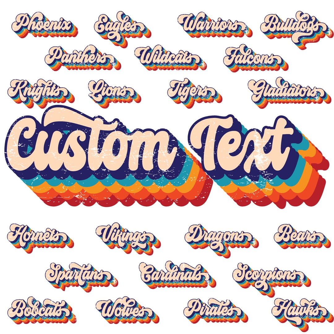 Custom Retro Team Name Text Logo PNG | Editable Digital Download ...