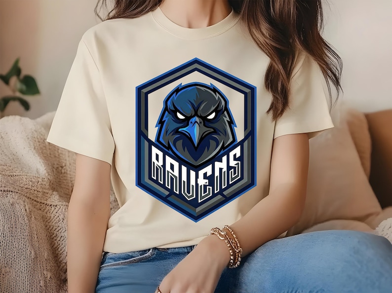 Ravens Mascot Logo PNG | Fierce Raven Bird Team Emblem | School Mascot ...