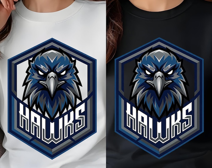 Hawk Logo PNG, Digital File. Hawk Design for a Sports Team or School ...