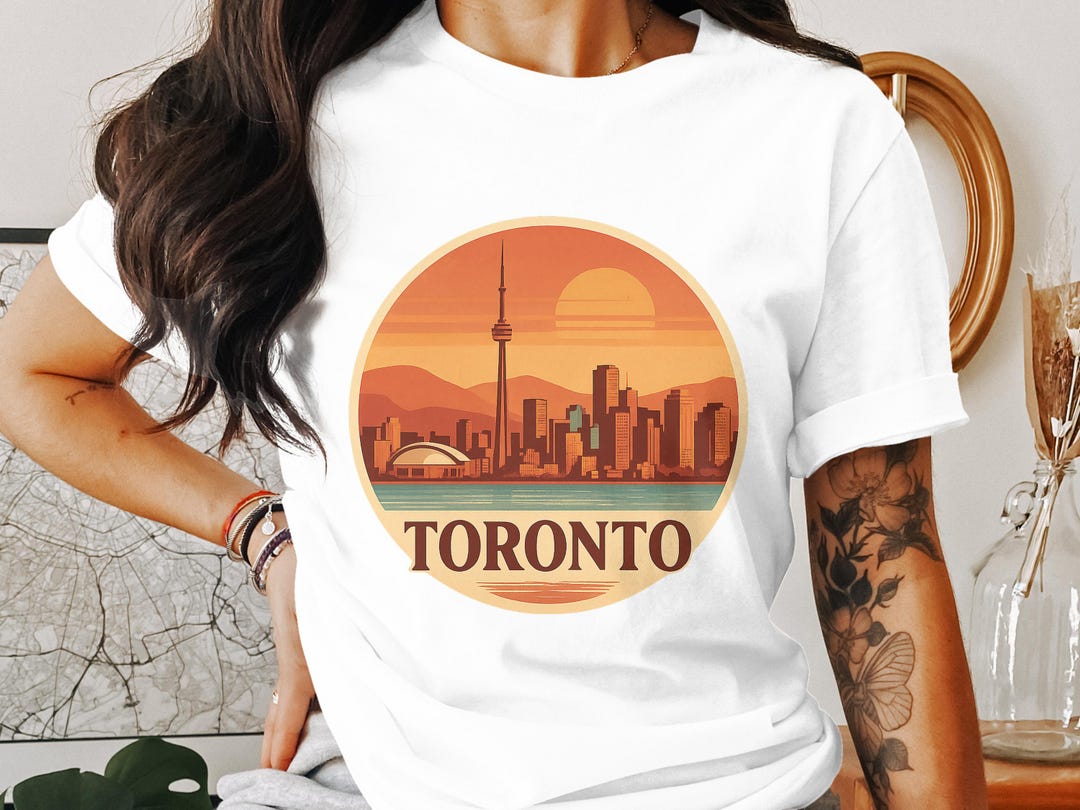 Vintage Toronto Skyline PNG Clipart | Retro CN Tower Canada Cityscape ...