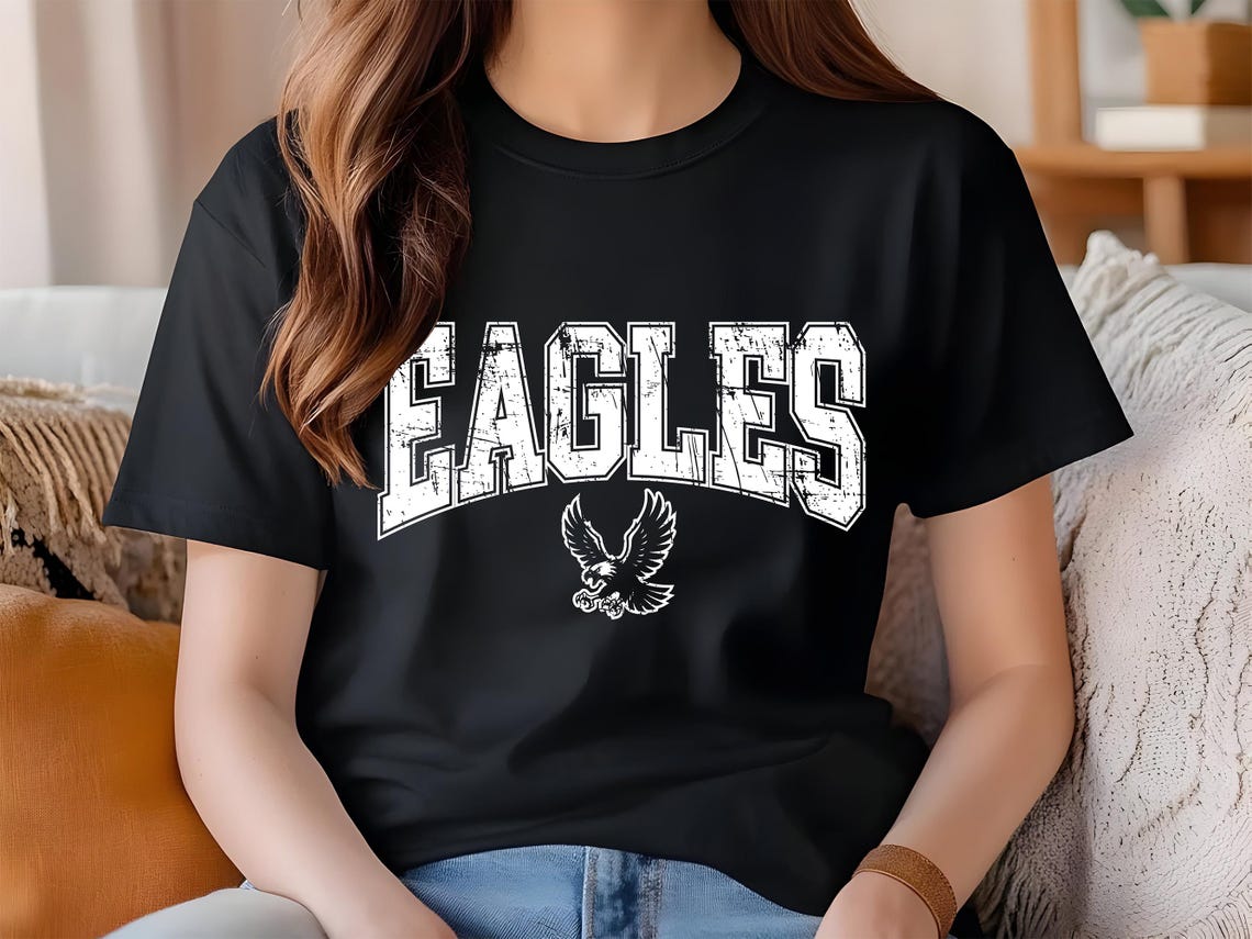 Eagles Mascot SVG PNG PDF Ai | Varsity Distressed Font Eagle Logo ...