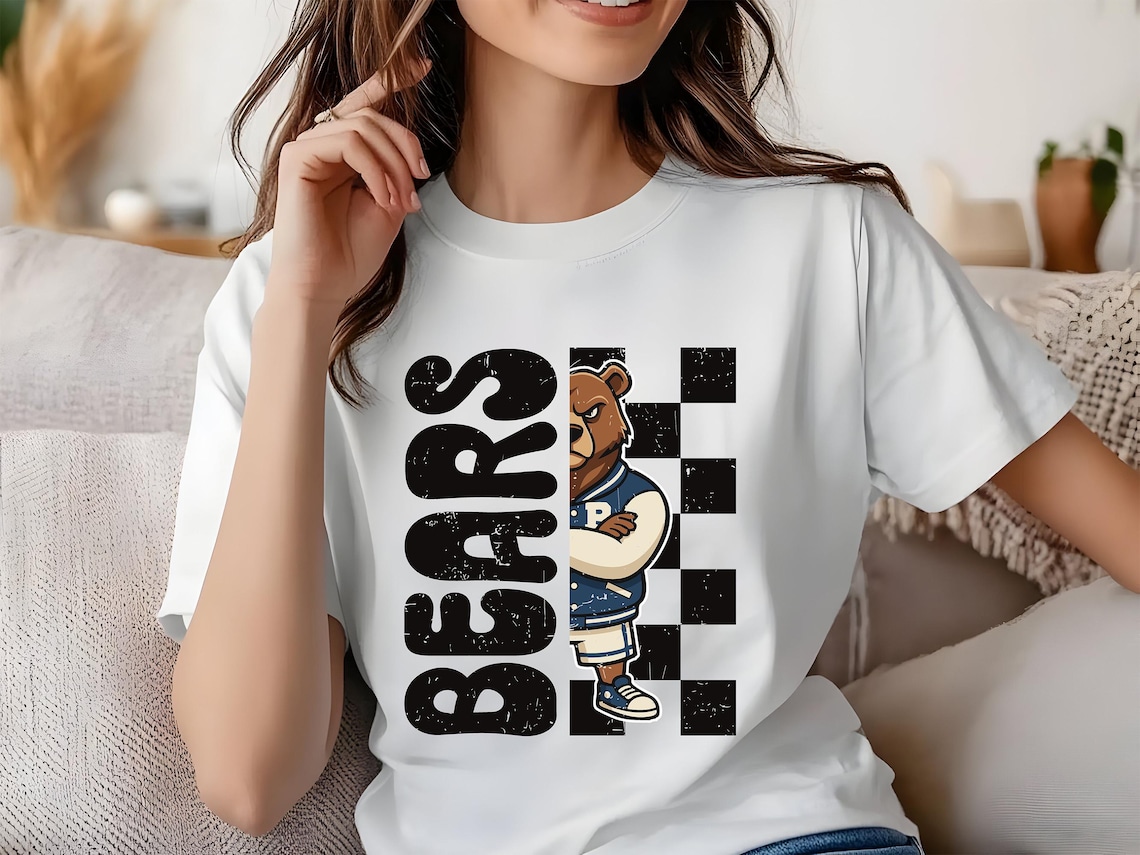 Bears Mascot Logo PNG SVG Ai PDF | Distressed Bear School Spirit Sports ...