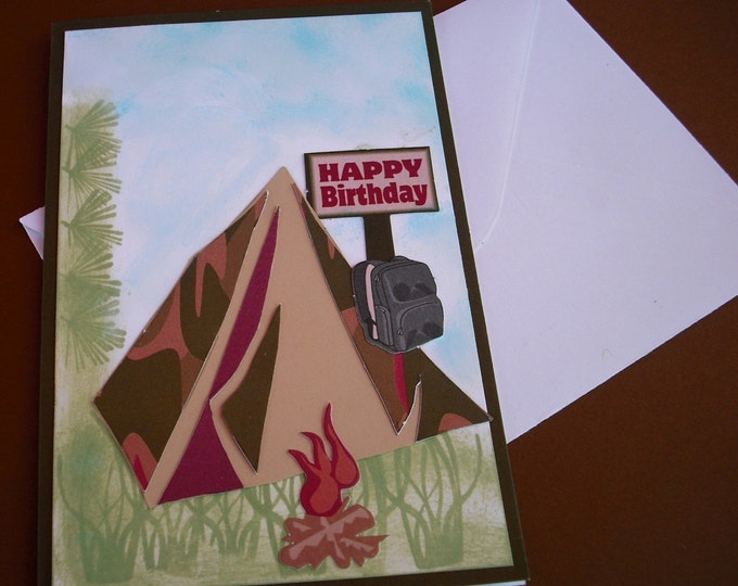 Camping Birthday Card - Etsy