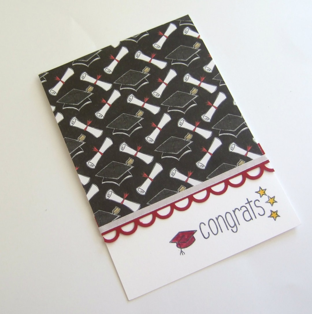 Handmade Graduation Card, Diploma & Cap Design, Congrats - Etsy