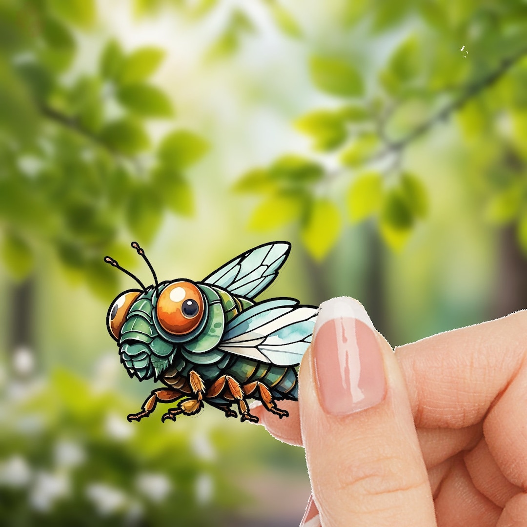 Cicada Sticker, Cicada Graphic Design, Insect Sticker, Vinyl Sticker ...