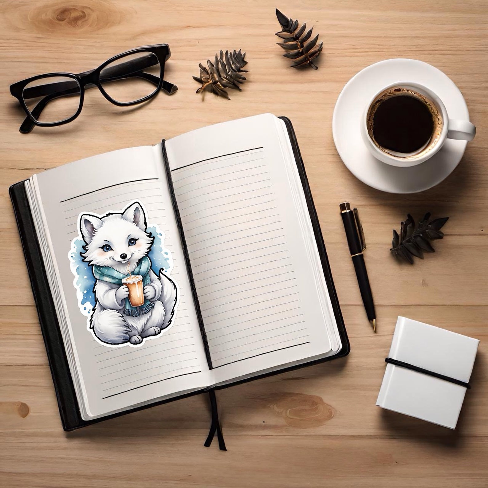 Arctic Fox Sticker, Cozy Sticker, Cottage Core Sticker, Cute Winter ...