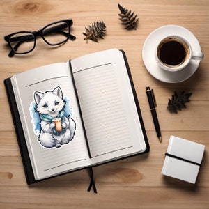 Arctic Fox Sticker, Cozy Sticker, Cottage Core Sticker, Cute Winter ...