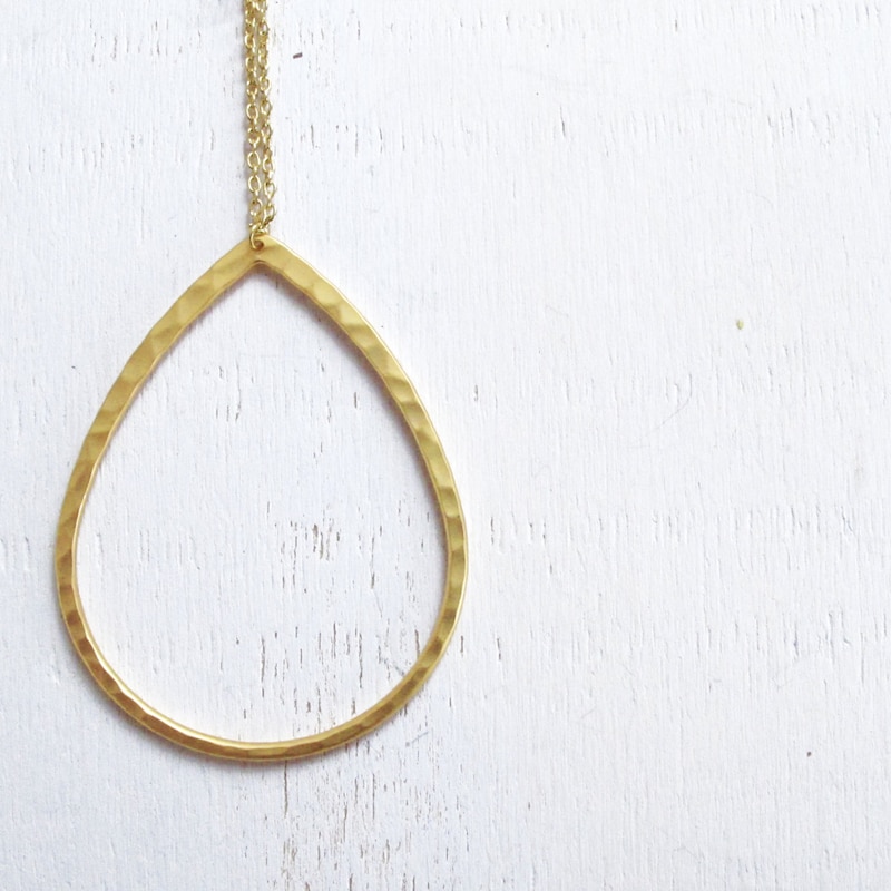 Long Gold Pendant - Etsy