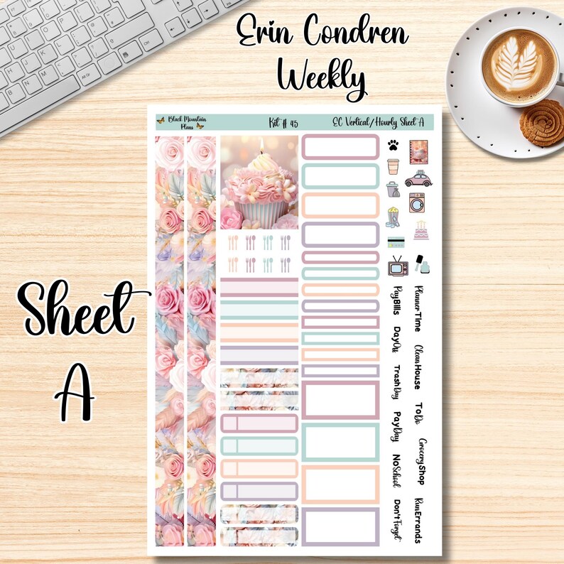 KIT 45 7x9 Erin Condren Weekly Printable Planner Sticker Kit - Etsy