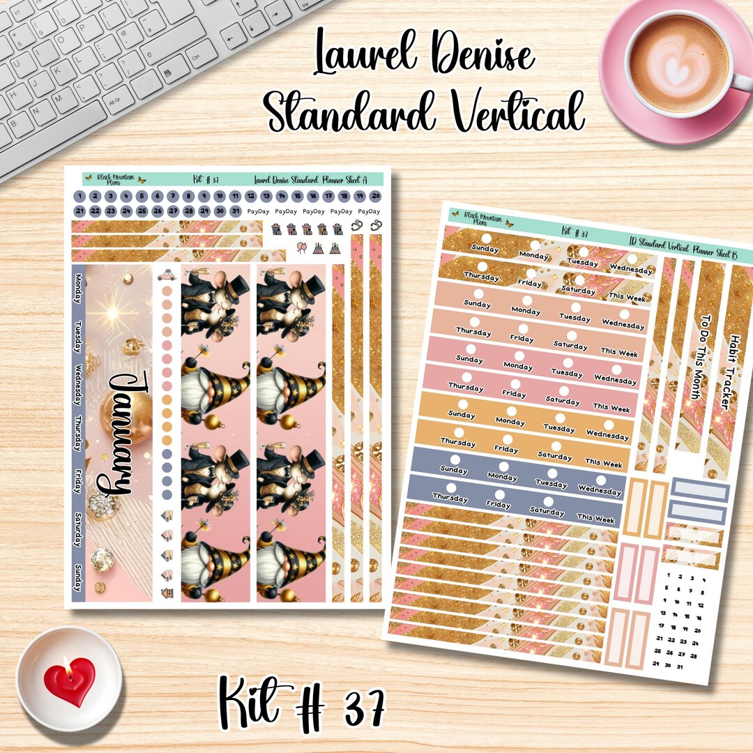 KIT # 37 || Laurel Denise Standard Vertical JANUARY Monthly and Weekly ...