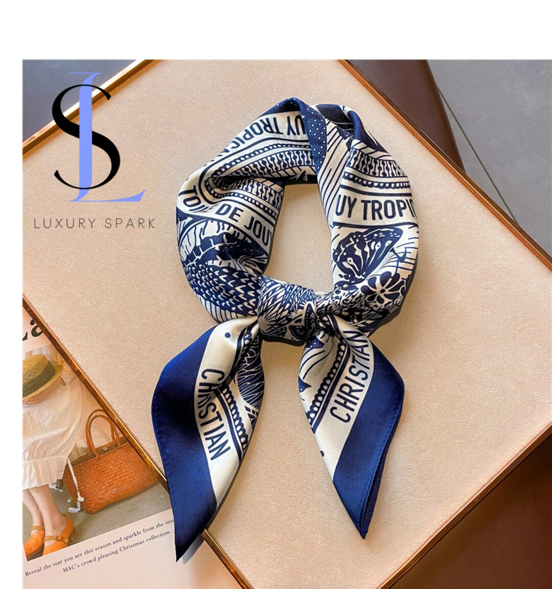 Luxury Design Women's Silk Satin Square Hijab Scarf Fashion Printed ...