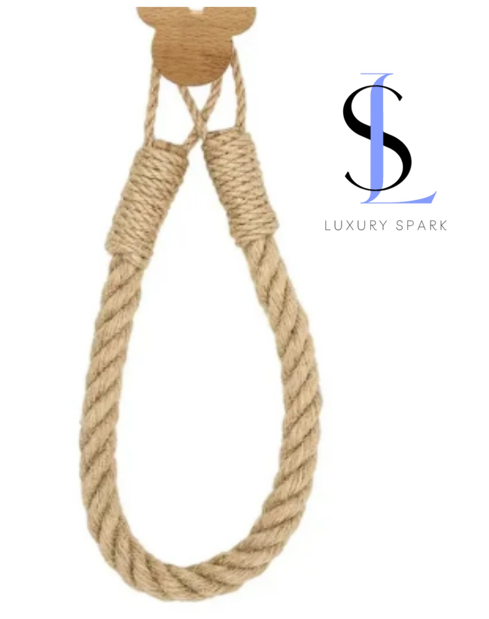 Rope Toilet Paper Holder With Wooden Hook Wall-mounted, No-drill Eco ...