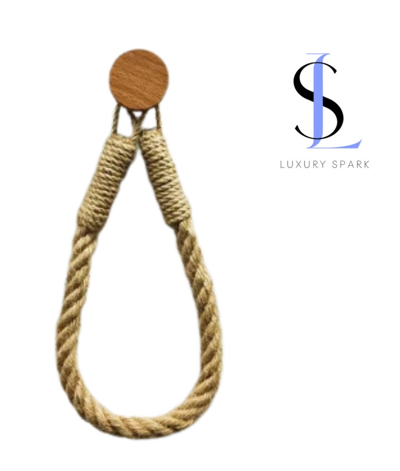 Rope Toilet Paper Holder With Wooden Hook Wall-mounted, No-drill Eco ...