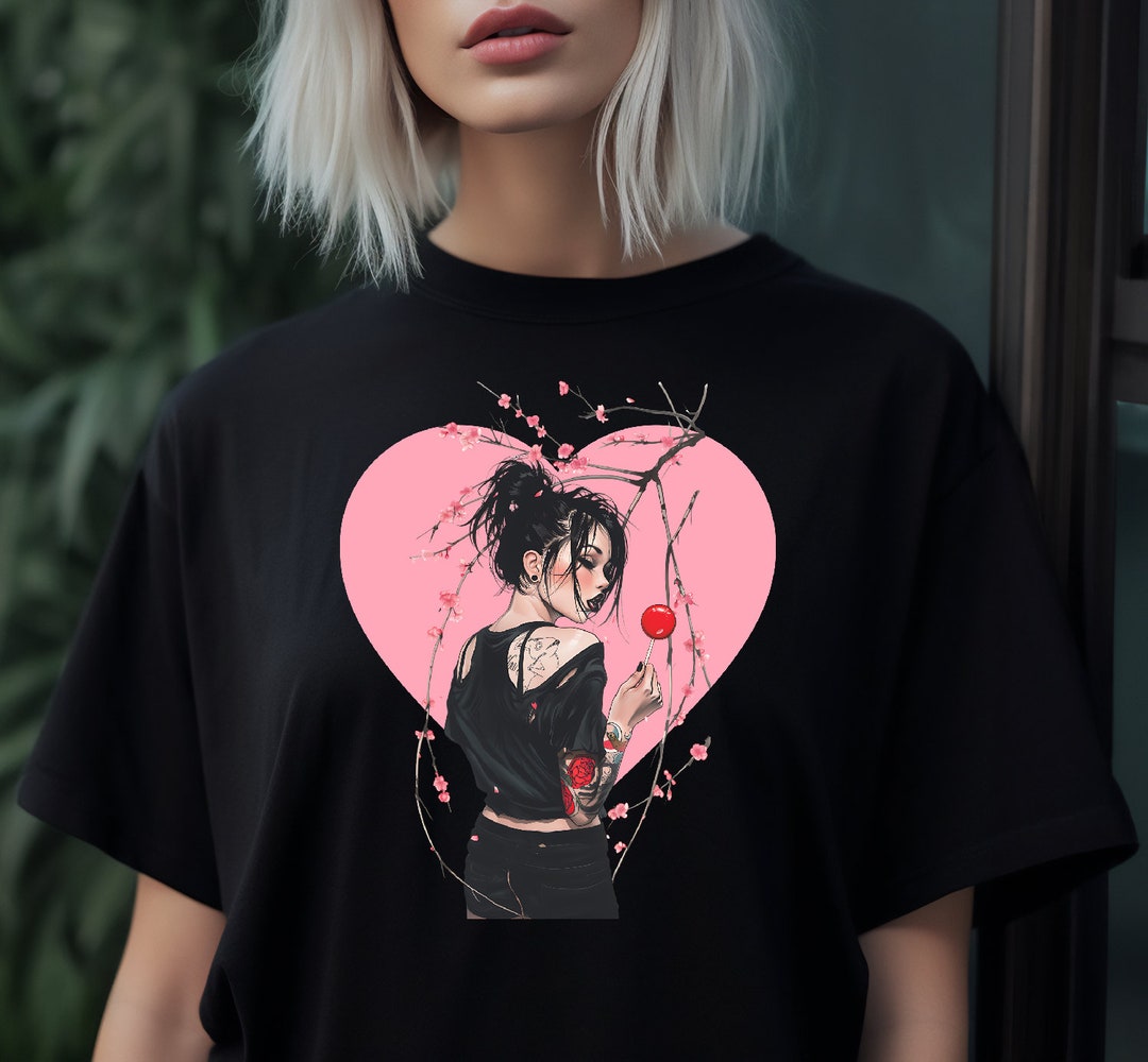 Asian Goth Gothic Inhuman Style Shirt, Cry for Me Night Dark Punk T ...