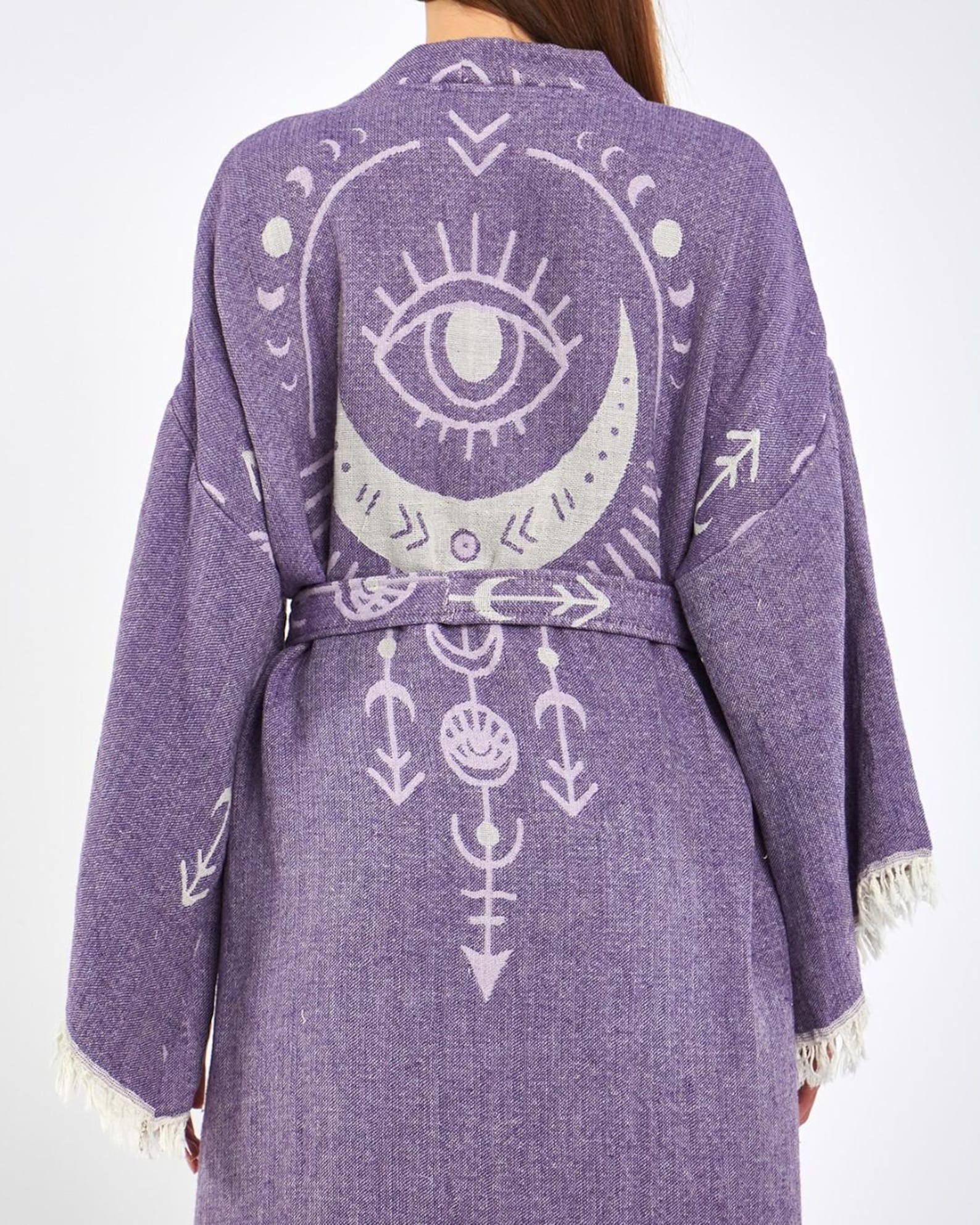 Moon Eye Print Purple Robe | Women's Bathrobe | Dressing Gown ...