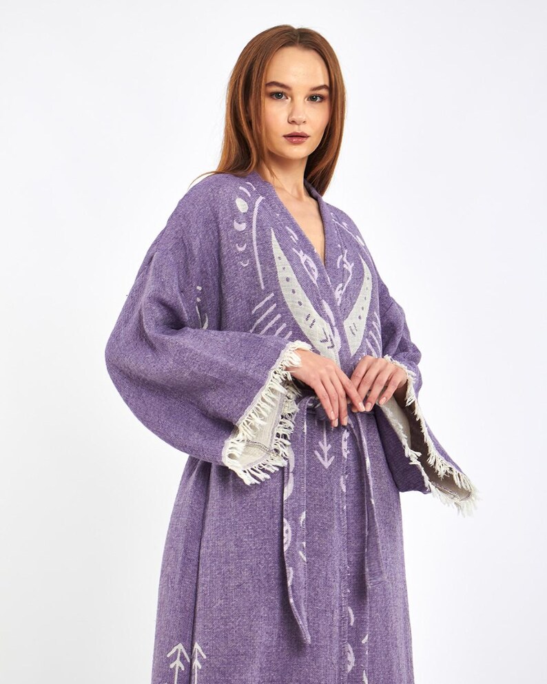 Moon Eye Print Purple Robe | Women's Bathrobe | Dressing Gown ...
