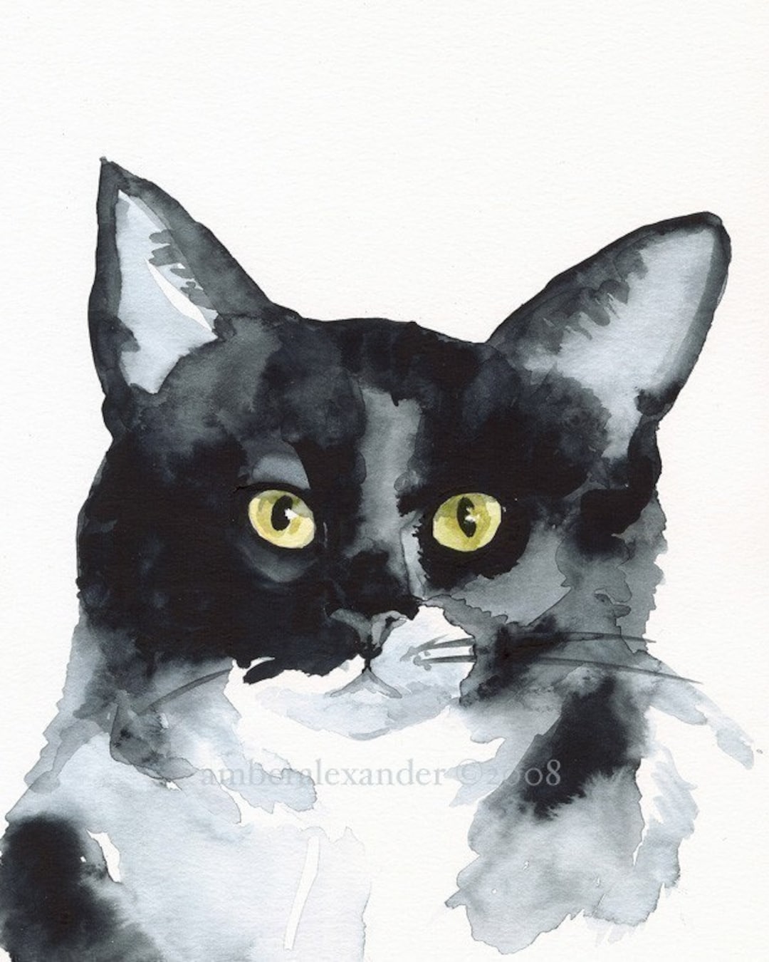 Cat Art, Cat Print, Cat Painting Print, -"the Stare" - Etsy
