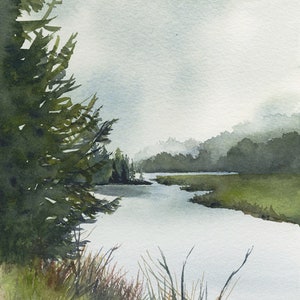 Pond Edge Print of Watercolor - Etsy