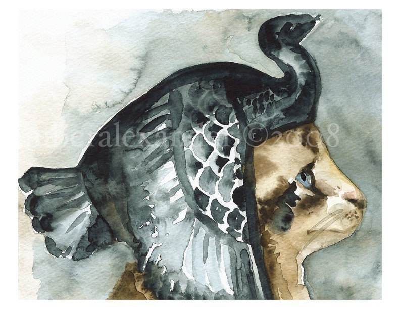 Cleocatra Art Print cat art | Etsy