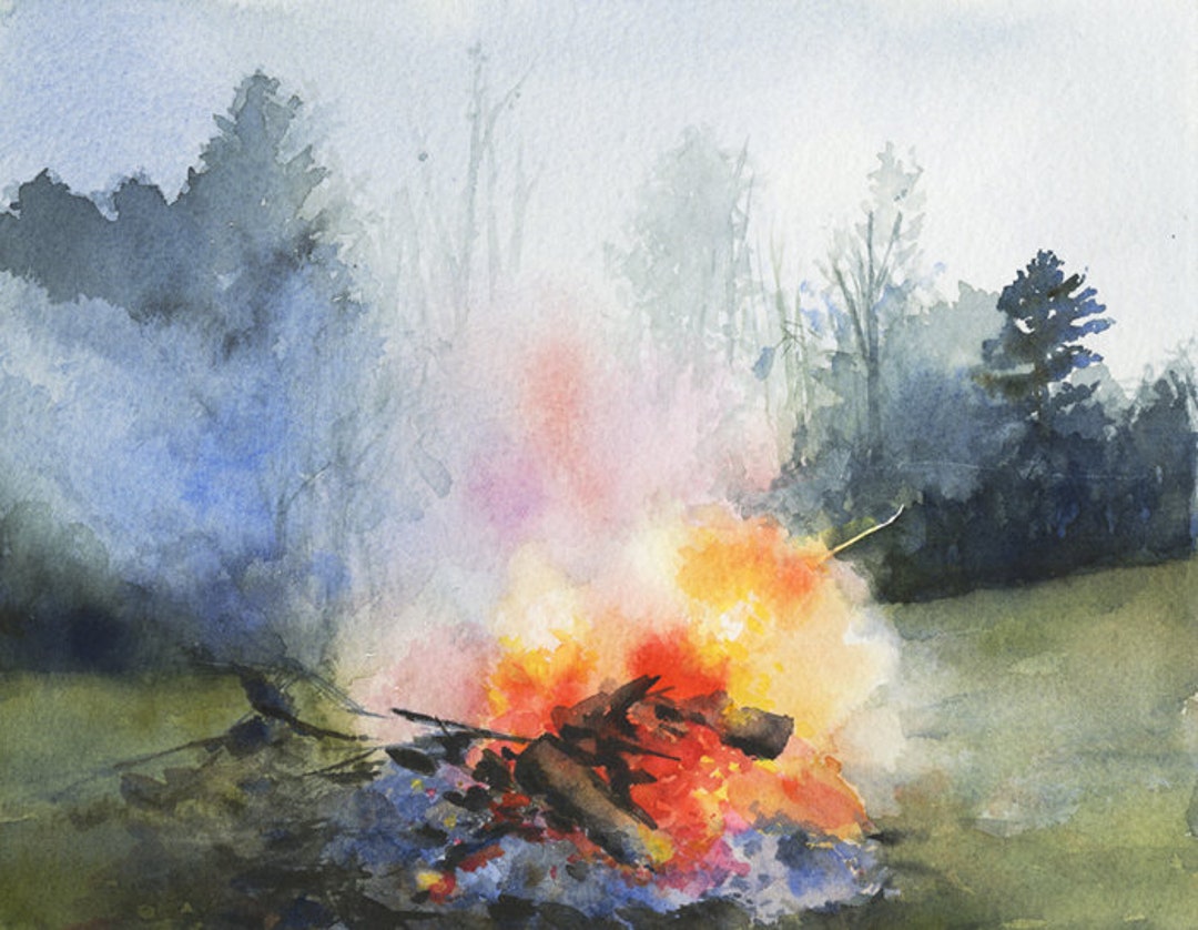 Bonfire - Print of Watercolor - Etsy