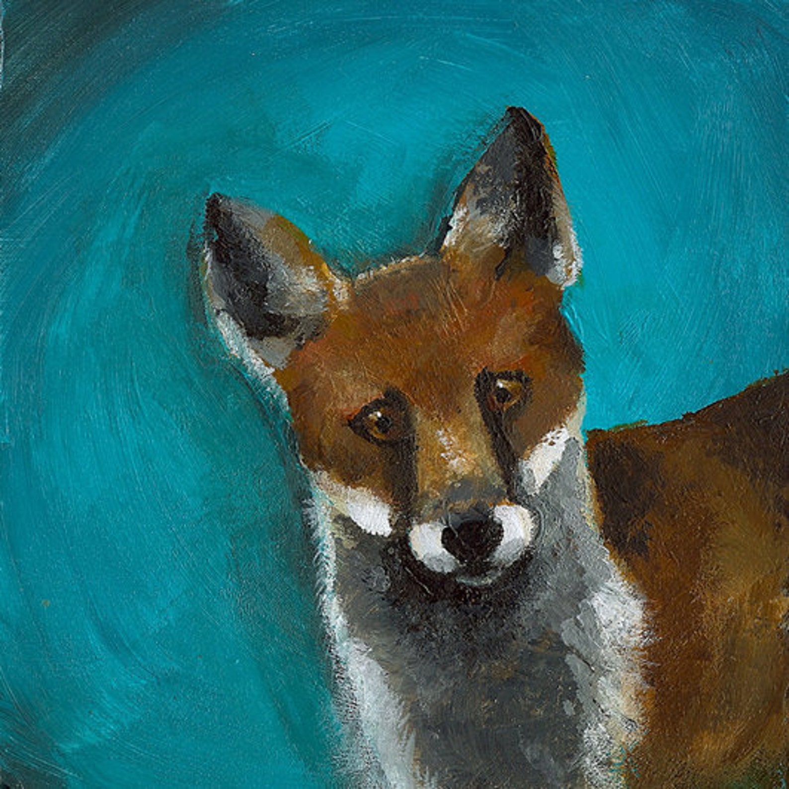 Fox art fox painting fox print fox portrait | Etsy