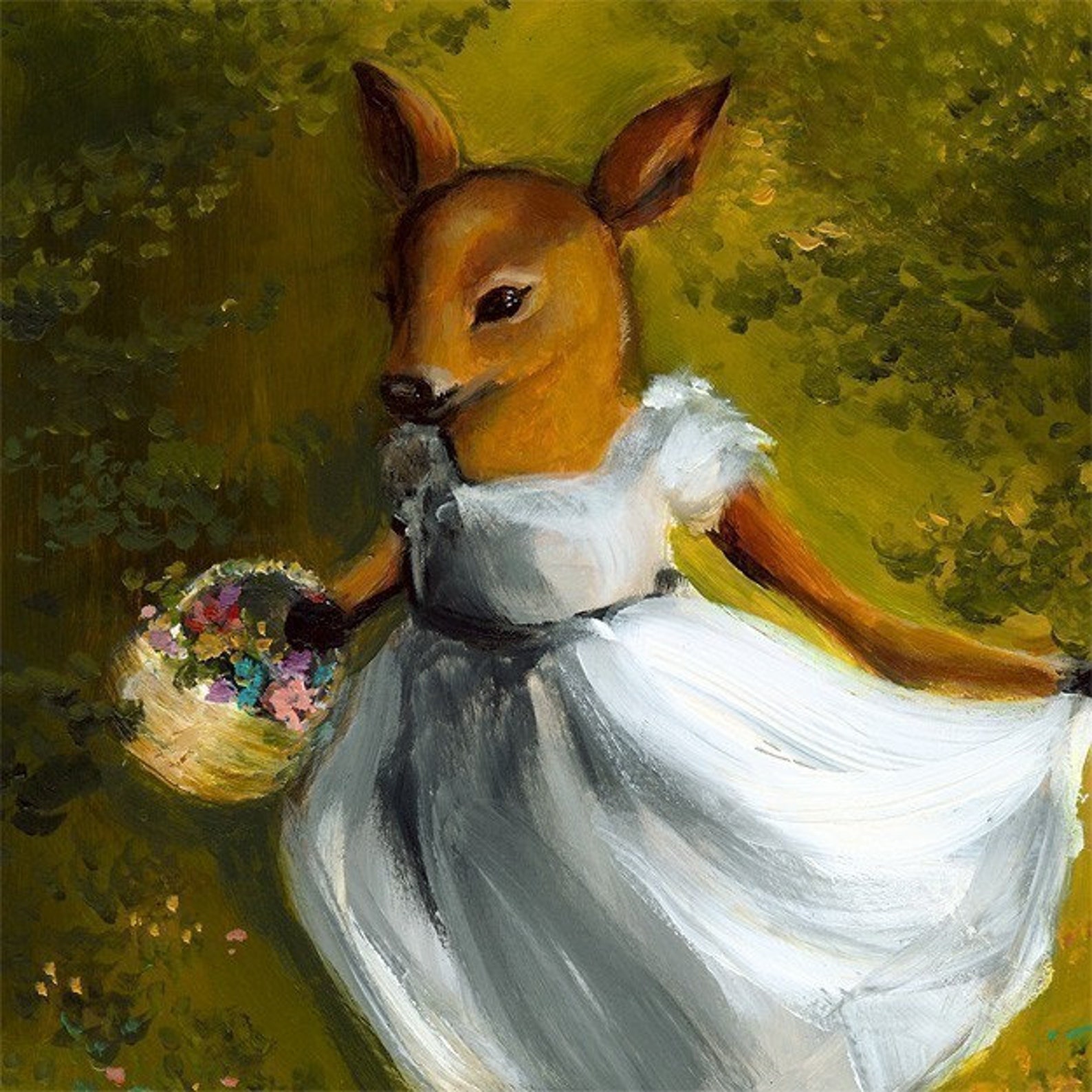 Dolly Deer Art Children Room Decor - Etsy