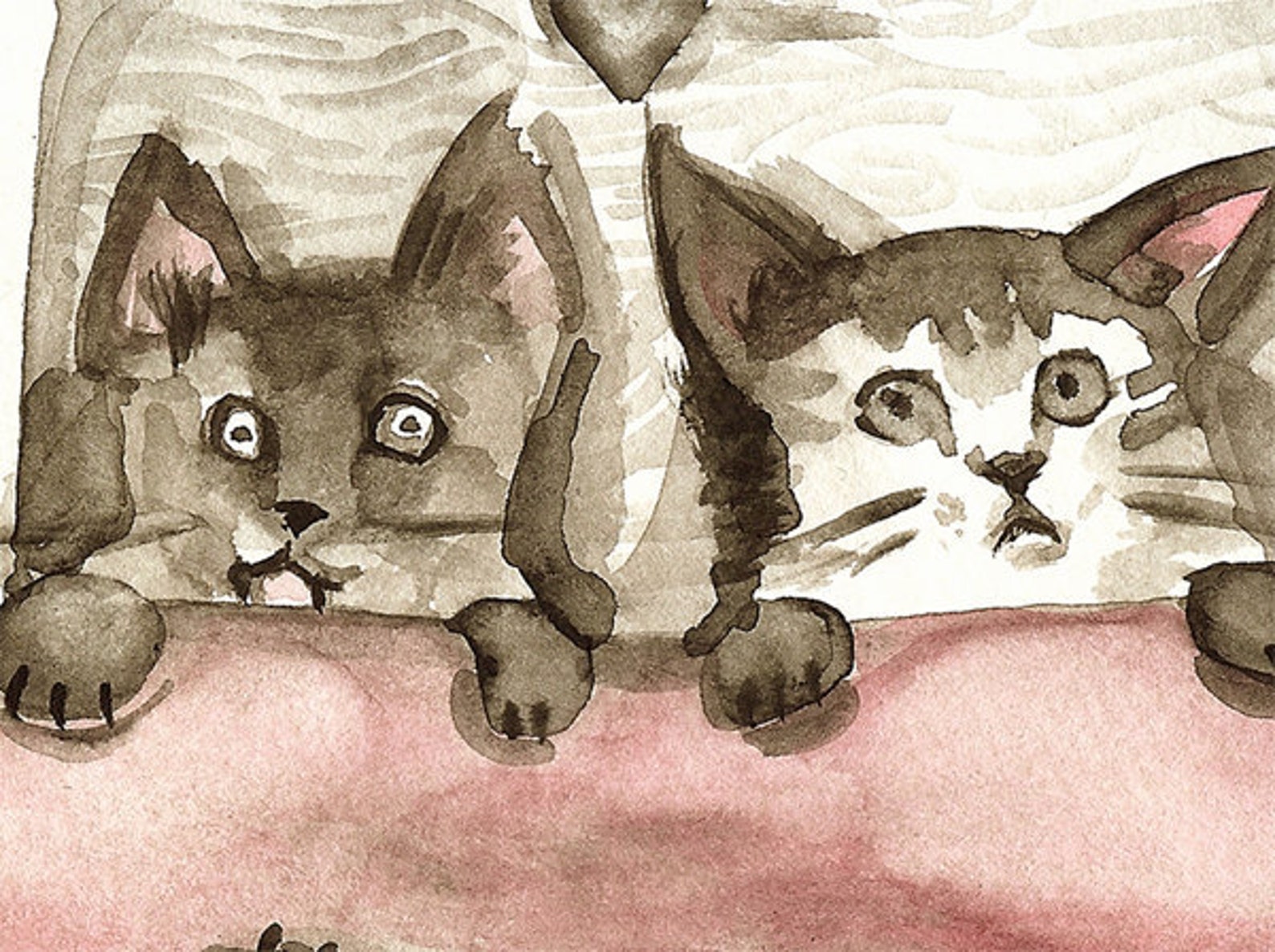 Fraidy Cats Cat Art Humor - Etsy